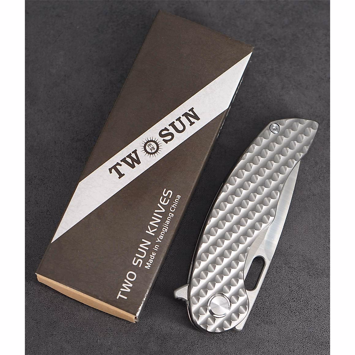 TwoSun M390 Blade TC4 Titanium Handle Pocket Folding Knife TS177 Maverick