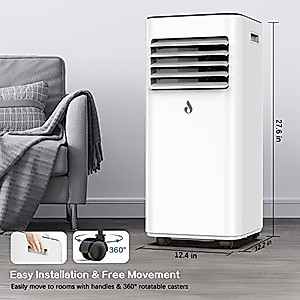 10,000 BTU Portable Air Conditioners, Portable AC With Remote for Room to 450 sq.ft  3 in 1 Air Conditioner With Dehumidification/Air Circulation/Timer And Window Kit