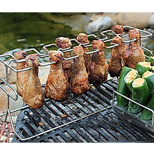 King Kooker #12WR 12-Slot Leg and Wing Grill Rack for Poultry