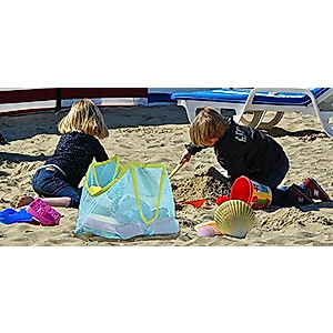 SupMLC Mesh Beach Bag Extra Large Beach Bags and Totes Tote Backpack Toys Towels Sand Away For Holding Beach Toys Children' Toys Market Grocery Picnic Tote