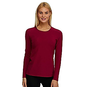 Felina | Key Item Long Sleeve Crew Neck Tee | Cotton & Modal | 2-Pack (Black Heather Gray, Large)