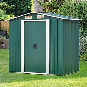 Kinfant Outdoor Storage Garden Shed - 6 x 4 Feet Utility Tool Shed Metal Shed with Vents
