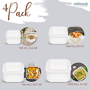 4 Pack Clear Nesting Silicone Food Storage Containers with Lids, Eco-Friendly, Reusable Silicone Food & Home Storage Containers (44oz, 23.7oz, 10oz, 3.4oz) Airtight/Leak Proof (4 Lids/4 Container Set)