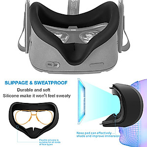 VR Face Pad Face Mask + Earphones + Carrying Case 3 in 1 Accessories Set Compatible with Oculus Quest