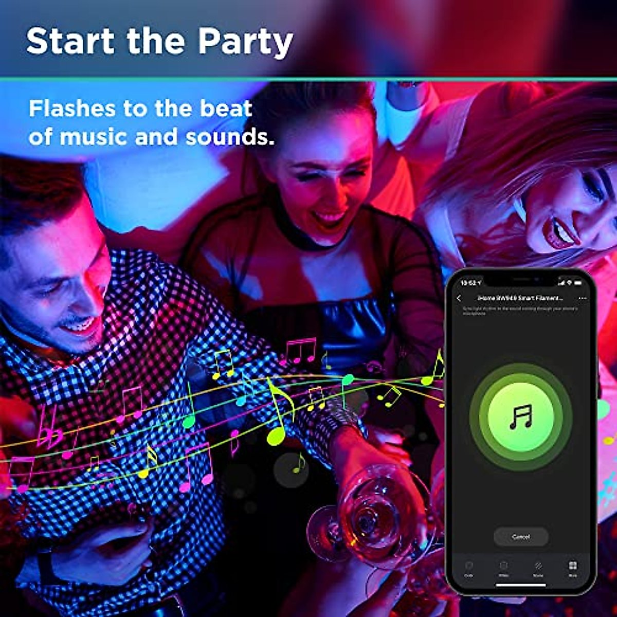 iHome Spectra Smart Spiral Edison RGBW Multicolor LED Light Bulb, G25/E26, 440 Lumens, 5.5W (40W Equivalent), Tunable and Dimmable Color Changing WiFi Smart Bulb, Works with Alexa and Google Home