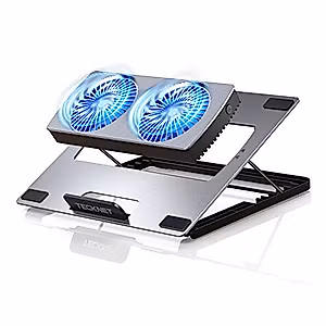 TECKNET Laptop Cooling Pad, Slim Portable Laptop Cooler with 2 Separable Quiet Fans, Adjustable Laptop Cooling Stand for 12"-15.6" Laptops