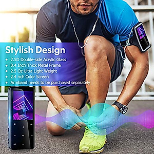 32GB Mp3 Player with Bluetooth 5.0 - Aiworth Portable Digital Lossless Music MP3 MP4 Player for Kids with FM Radio HD Speaker for Sports Running Super Light Metal Shell Touch Buttons