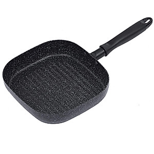 Tafond 9 Inch Deep Square Grill Pan,for Griddle Steak, Aluminum Steak Skillet with Non-Stick Coating, Suitable for Cooktop Dishwasher