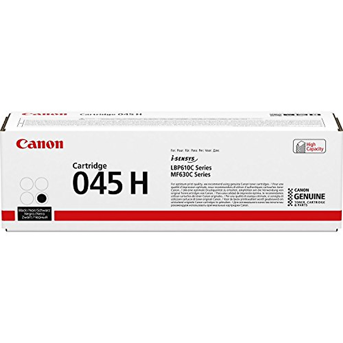Canon 045 High Capacity Black Cartridge with Standard Capacity Cyan, Magenta and Yellow Cartridge Set LBP610 and Color imageCLASS MF630C Printers