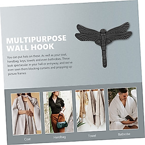 Cabilock Sturdy Iron Crafted Dragonfly Wall Hooks Multipurpose Coat and Hat Hanger Home Decor