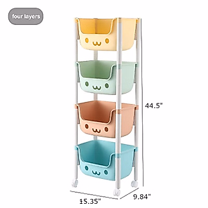 The Simple Co. Colorful Multi-Layer Cute Children's Storage Bin (Two Tier)