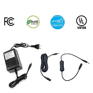 MyVolts 9V Power Supply Adaptor Compatible with/Replacement for M-Audio Black Box Reloaded Recording Box - US Plug with Extension and ON/Off Switch