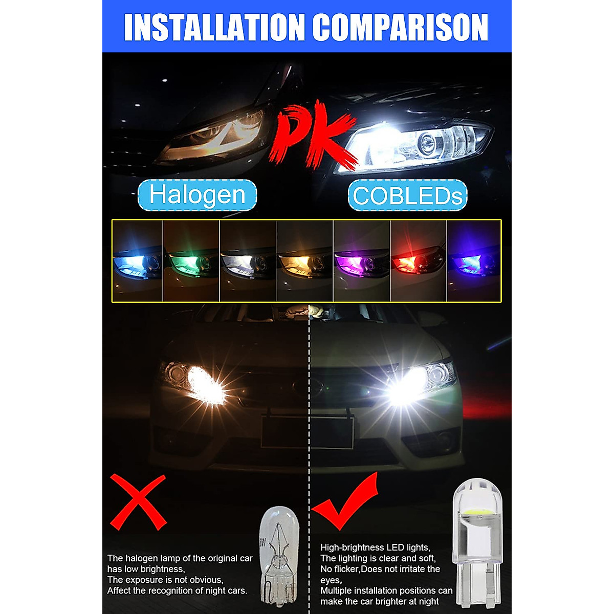 LETINGFAR 194 LED Bulb Dash Instrument Lights Bulbs with T10 194 168 Twist Lock Socket, Super Bright T10 194 Instrument Panel Gauge Cluster Dashboard LED Light Bulbs 12V (White（20+5）)