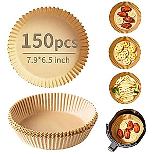 Air Fryer Disposable Paper Liner -150PCS Parchment Paper Baking-Oil-proof Water-Proof,Parchment Paper Liners Air Fryer Rounds-Cooking Baking Paper Air Fryer(150PCS-6.3Inch)