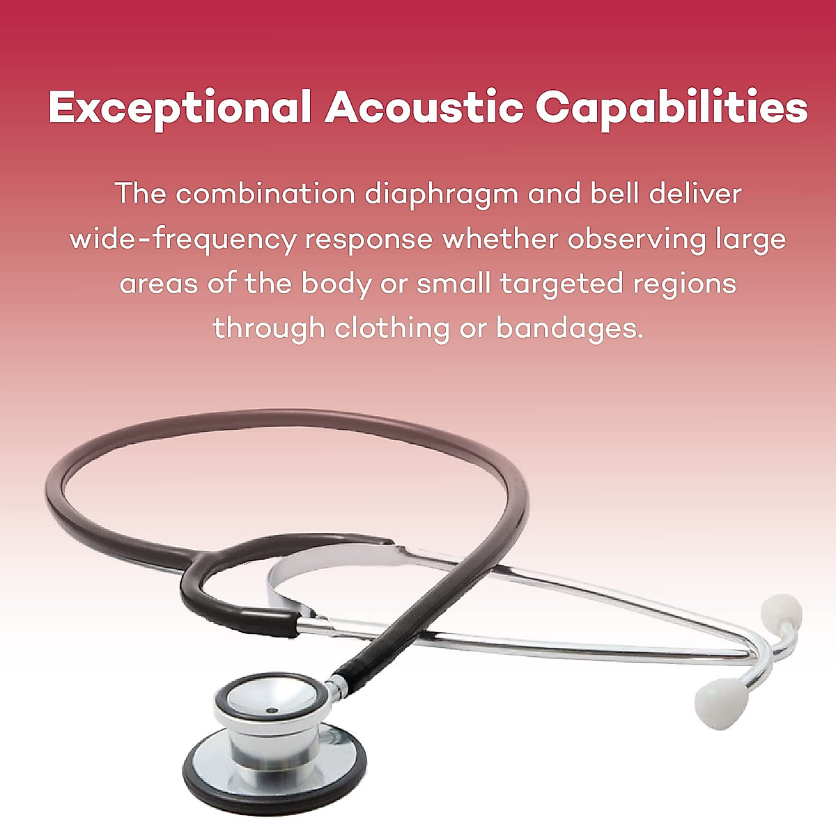 Dealmed General Exam Stethoscope – Professional Economy Dual-Head Medical Stethoscope with Lightweight Chestpiece, Flexible 32” Tubing & Comfort Eartips (Pink)