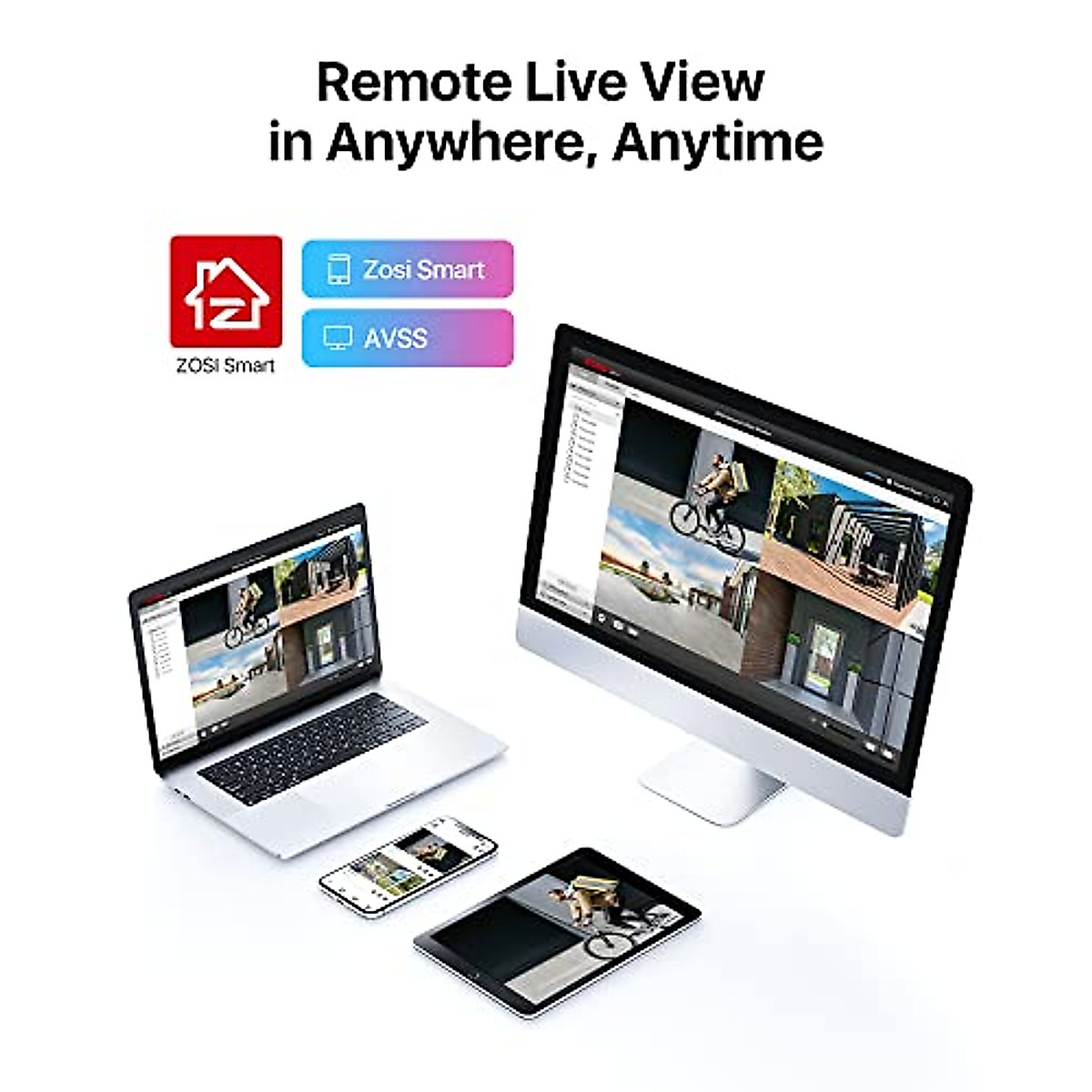 ZOSI H.265+ 8CH 5MP Lite Home Security Camera System Outdoor Indoor,5MP Lite CCTV DVR 8 Channel, 8pcs 1080P 1920TVL Surveillance Bullet Cameras,80ft Night Vision,Motion Alerts,Remote Access(No HDD)