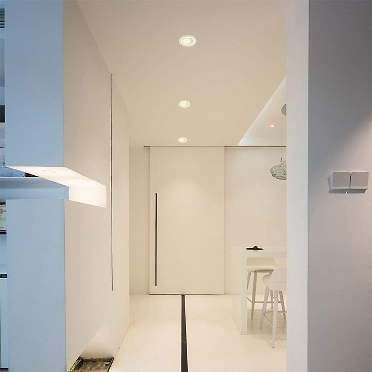 SANBDDLYY European Ceiling Spotlight High Brightness Led Spotlight Creative Ceiling Lights White Aluminum Fashion Recessed Downlight Floodlight Embedded Integrated Restaurant Clothing Store Lighting