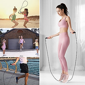 Jump Rope, H Handio Jump Rope with Counter, Workout Jumping Rope with Steel Ball Bearings, Adjustable Length Speed Skipping Rope for Men Women Kids Home Gym, Crossfit, Fitness Exercise