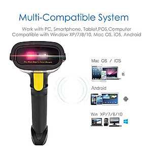 NETUM NT-1228BL 2D Barcode Scanner with Stand, Compatible with 2.4G Wireless & Bluetooth & USB Wired Connection, Connect Smart Phone, Tablet, PC, 1D Bar Code Reader Work for QR PDF417 Data Matrix
