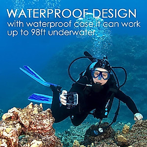 VVHOOY Waterproof Case Compatible with AKASO EK7000 EK5000/REMALI CaptureCam/Apexcam/Vemont/EKEN H9R/HLS/Jadfezy Action Camera Underwater Dive Housing Protective Case