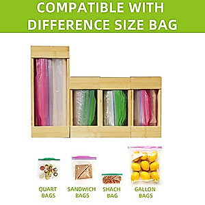 BulkPanda Ziplock Bag Storage Organizer for Drawer, Food Sandwich Bag Storage Organizer Dispenser Compatible with Gallon, Quart, Sandwich and Snack Variety Size Bag (Set of 4 )