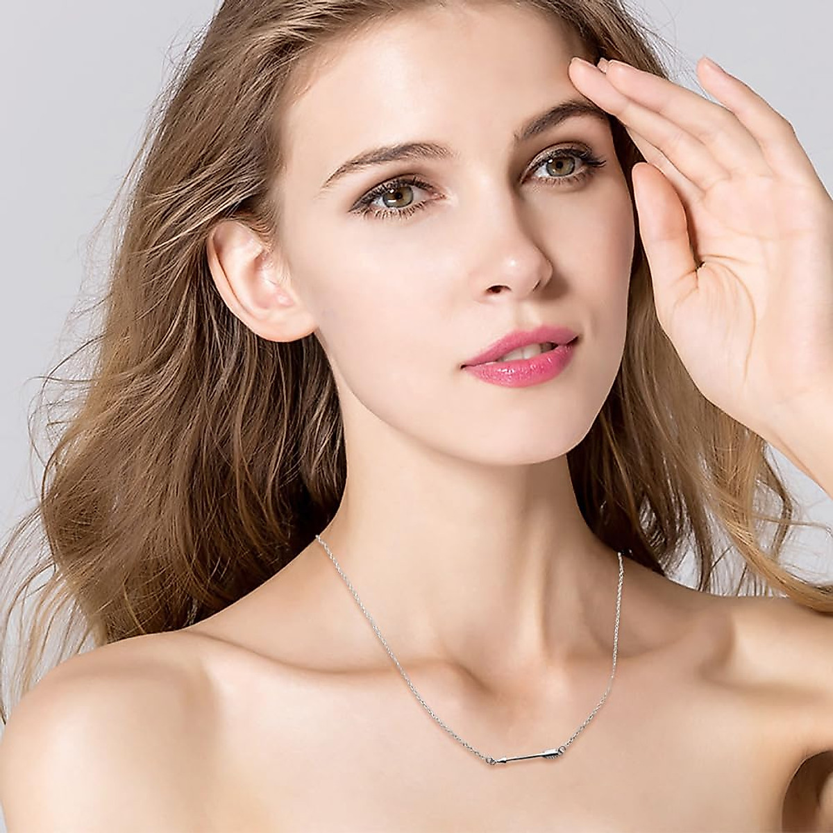 BGTY 925 Sterling Silver Classic Love Polished Sideways Arrow Horizontal Womens Pendant Necklace