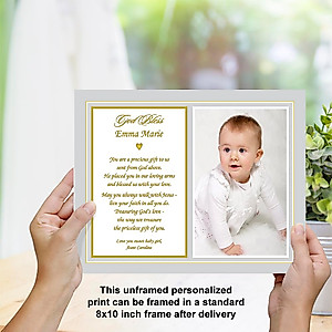Poetry Gifts Newborn Baby Personalized for Boy or Girl, 8x10 Inch Print with Name and Photo