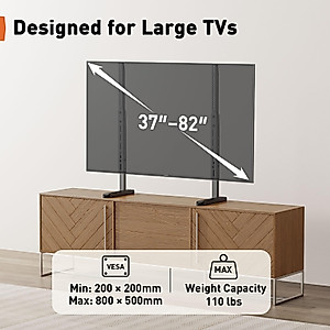 Perlegear TV Stand Steel TV Legs for Most 37–82 Inch Flat or Curved TVs up to 110 lbs, Height Adjustable TV Feet Suitable for Soundbar, Universal Tabletop TV Stand Base Max VESA 800 x 500mm, PGTVS20