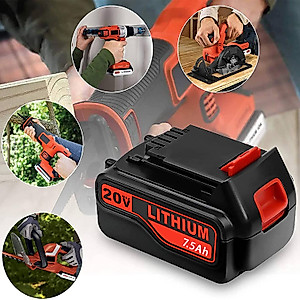 BATTOOL Upgraded 7500mAh 20V LBXR20 Replacement Battery for Black and Decker 20V Lithium Battery LB20 LBX20 LBXR2020-OPE LBXR20B-2 LBX4020