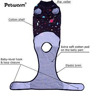 PetWarm Surgery Suit for Dogs Female,Recovery Suit for Female Male Dogs,Professional Pet Recovery Shirt Dog Abdominal Wounds Bandages Prevent Licking Dog Onesies,Galaxy Pattern,Black,XL