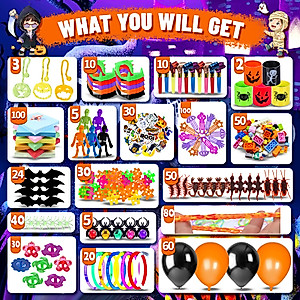 800pcs Halloween Party Favors for Kids Fidget Toys Pack Bulk Prize Box Treasure Box Goodie Bag Stuffers Carnival Prizes Classroom Rewards Fillers for Kids