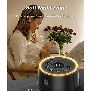 White Noise Machine - Dreamegg Sound Machine for Baby Kid Adult, Noise Machine for Sleeping with 24 Calming Sound, Ambient Nightlight, Continuous or Timer, Loud Sleep Machine for Home Nursery Office