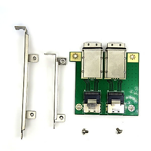 CableDeconn Dual Mini SAS SFF-8088 to SAS36P SFF-8087 Adapter in PCI Bracket
