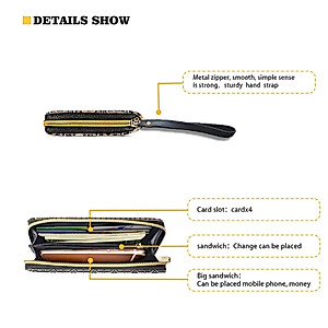 SCRAWLGOD Butterfly Floral Women Leather Wallets RFID Blocking Zip Around Credit Card Holder Clutch Purse Wristlet Strap