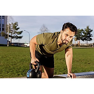 frueo Men's 3 Pack Sports Compression Shirts Dry Fit Moisture Wicking Short Sleeve Mesh Active Training T-Shirts,Black Gray Green,L