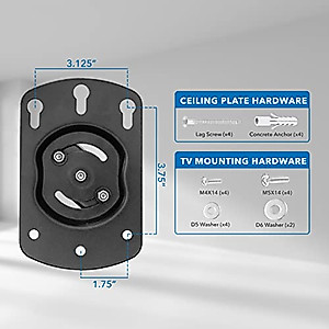 Mount-It! Under Cabinet TV Mount | Folding Ceiling Television Mount Bracket with 90 Degree Retractable Arm | Swivel and Fold Down Compatible with VESA 100x100 mm