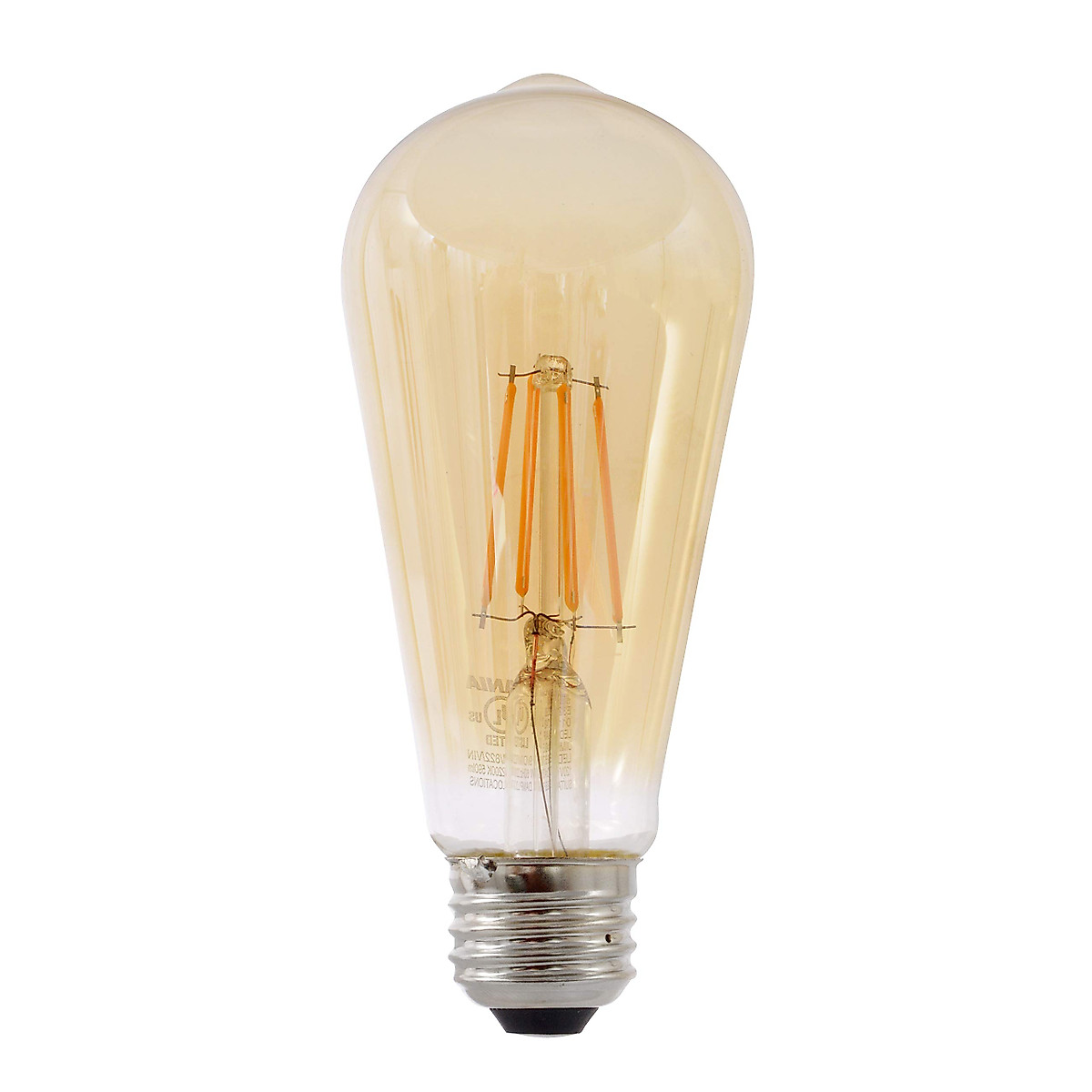 SYLVANIA LED Vintage ST19 60W Equivalent, Efficient 7 W, E26 Medium Base, Dimmable 2175K Amber Glow Light Bulb, 1 pack