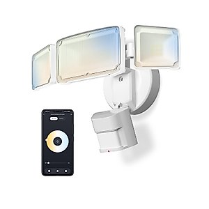 Amico Smart LED Motion Sensor Outdoor Lights, 40W Flood Lights Work with Alexa/Google Home, 4000LM Security Lights, 2700-6500K, IP65 Waterproof, App Controlled WiFi Flood Light for Garage, Yard