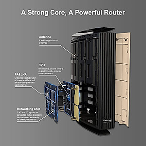 AC3200 WiFi Router WAVLINK Dual Band Gigabit Wireless Router with USB 3.0 Port, 8 * 5dBi Antennas, LED Screen, Up to 2500 sq.ft and 100 Devices - Gold