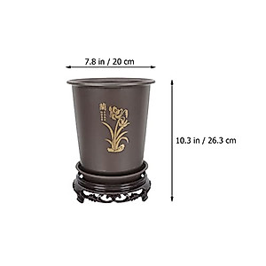 Happyyami Vintage Decor Outdoor Planters 2 Orchid Pots with Orchid pots with Holes Bonsai Planter Decorative Flower Pot with Drainage Holes Saucer and Display African Violet Pots Outdoor Decor