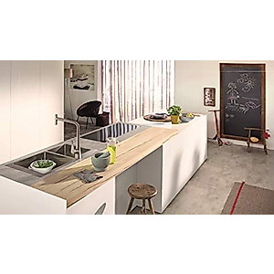 hansgrohe Metris Select Stainless Steel Single-Handle Kitchen Faucet, Kitchen Faucets with Pull Out Sprayer, Faucet for Kitchen Sink, Magnetic Docking Spray Head, Stainless Steel Optic 14884801