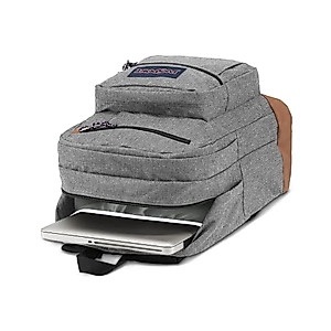 JanSport Backpack, with 15-inch Laptop Sleeve, Grey Letterman - Large Computer Bag Rucksack with 2 Compartments, Ergonomic Straps - Bag for Men, Women