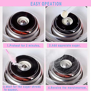 CR Party Cotton Candy Maker, Homemade Portable White Cotton Candy Machine for Kids Birthday Party Christmas Gift, White-S1