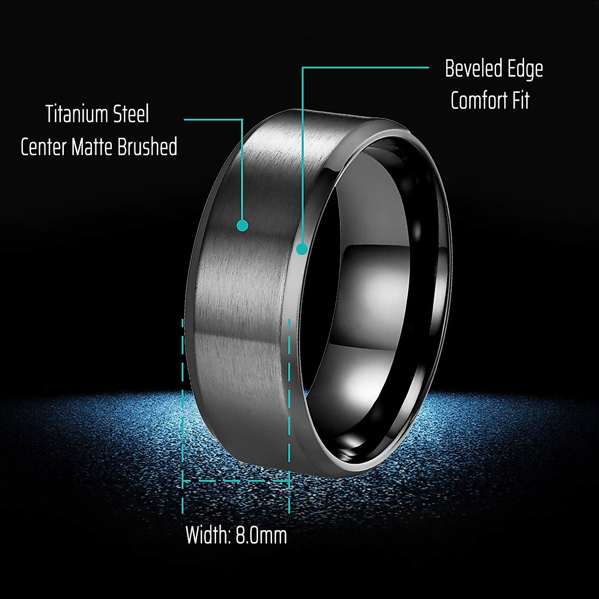 Ahloe Jewelry CEJUG 2Ct 18k Black Gold Wedding Ring Sets for Women and Men Hers His Titanium Bands Stainless Steel Couple Rings Cz Size 10&7