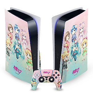 Head Case Designs Officially Licensed Hatsune Miku Characters Graphics Vinyl Faceplate Sticker Gaming Skin Decal Compatible With Sony PlayStation 5 PS5 Disc Edition Console & DualSense Controller