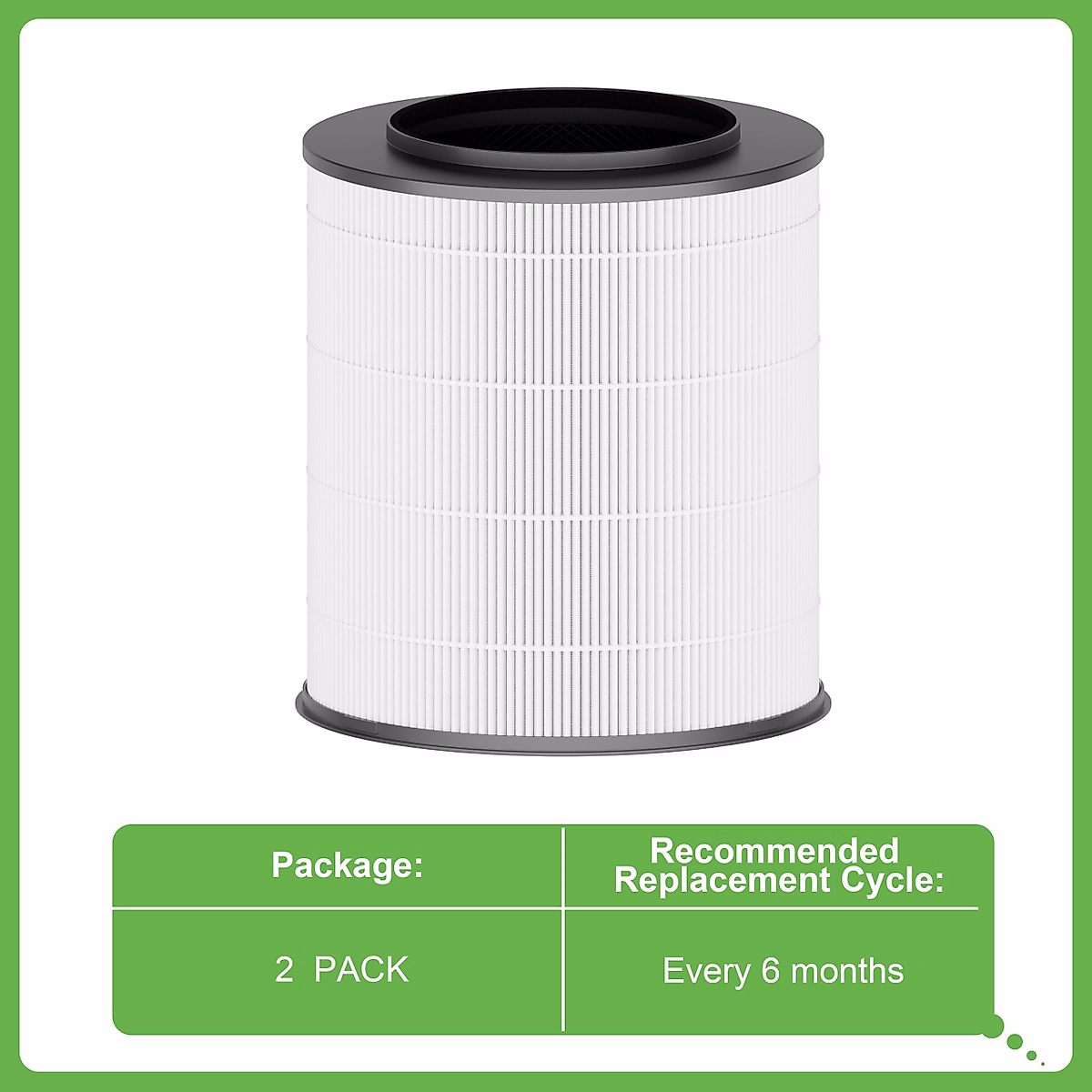 Hichoryer 12030 Medium Room Replacement Filter, Compatible with 1,000 Sq. Ft. Clorox® Medium Room Air Purifier model # 11030 & 11031, Compare to Item Number 12030, 2 Pack