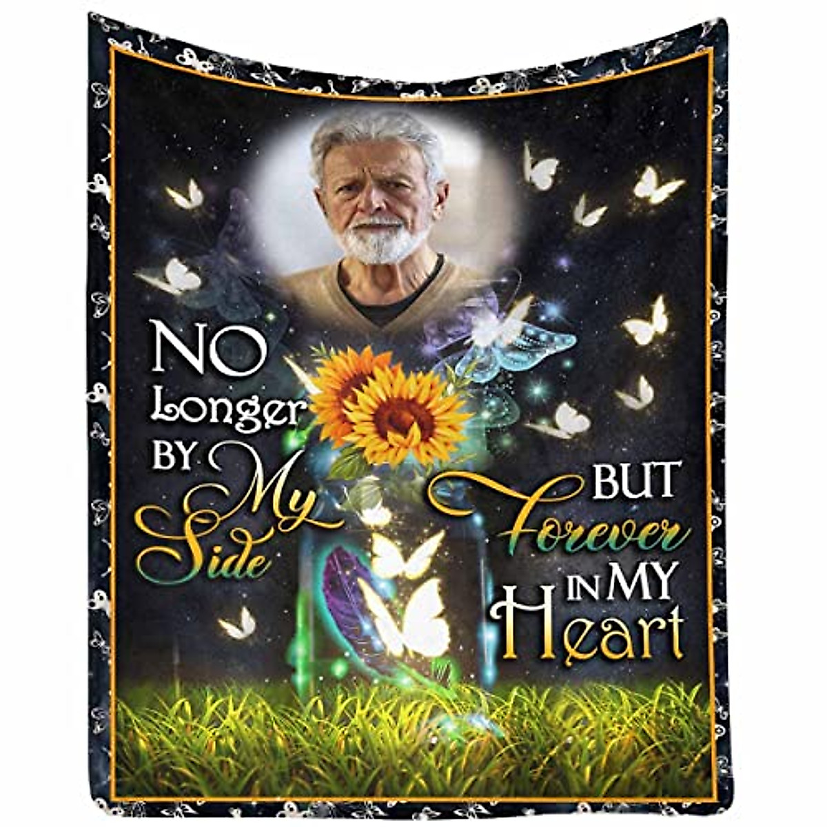 Custom Loving Memory Blanket, no Longer be My Side but Forever in My Heart Couch Blanket