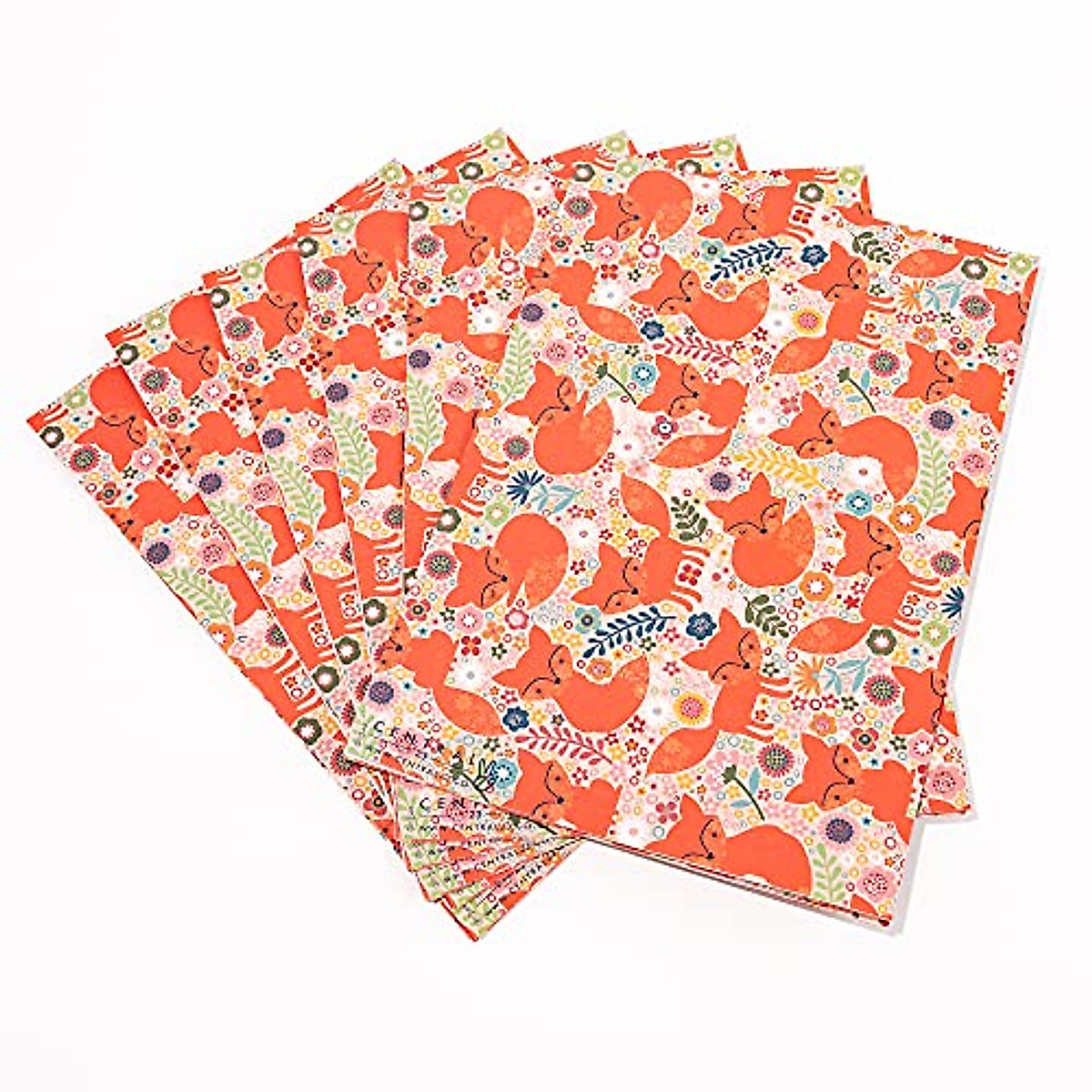 CENTRAL 23 Fall Wrapping Paper - Foxes Wrapping Paper For Birthday Thanksgiving Christmas - 6 Sheets Of Cute Orange Wrap For Women Men Kids - For Birthdays New Baby - Comes With Stickers