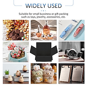 Whynonap WHYNONAP 8x6x4 inches Shipping Boxes set of 25, Packing Small Plastic Shipping Boxes for Packaging Small Business, Black Plastic Cardboard Boxes for Gifts, Mailing,, WNN25P-B864