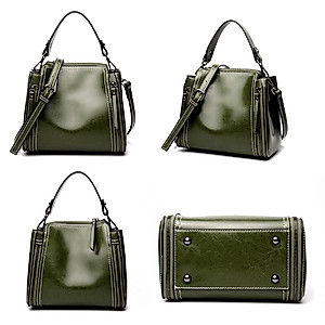 JIUFENG Top Handle Satchel Handbag Crossbody Bucket Bag for Women, Leather Purses for Women, Women's Tote Bag (Brown)